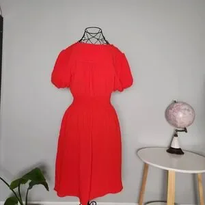 Monteau Los Angeles | Dresses | Monteau Los Angeles Red Textured Gauze ...